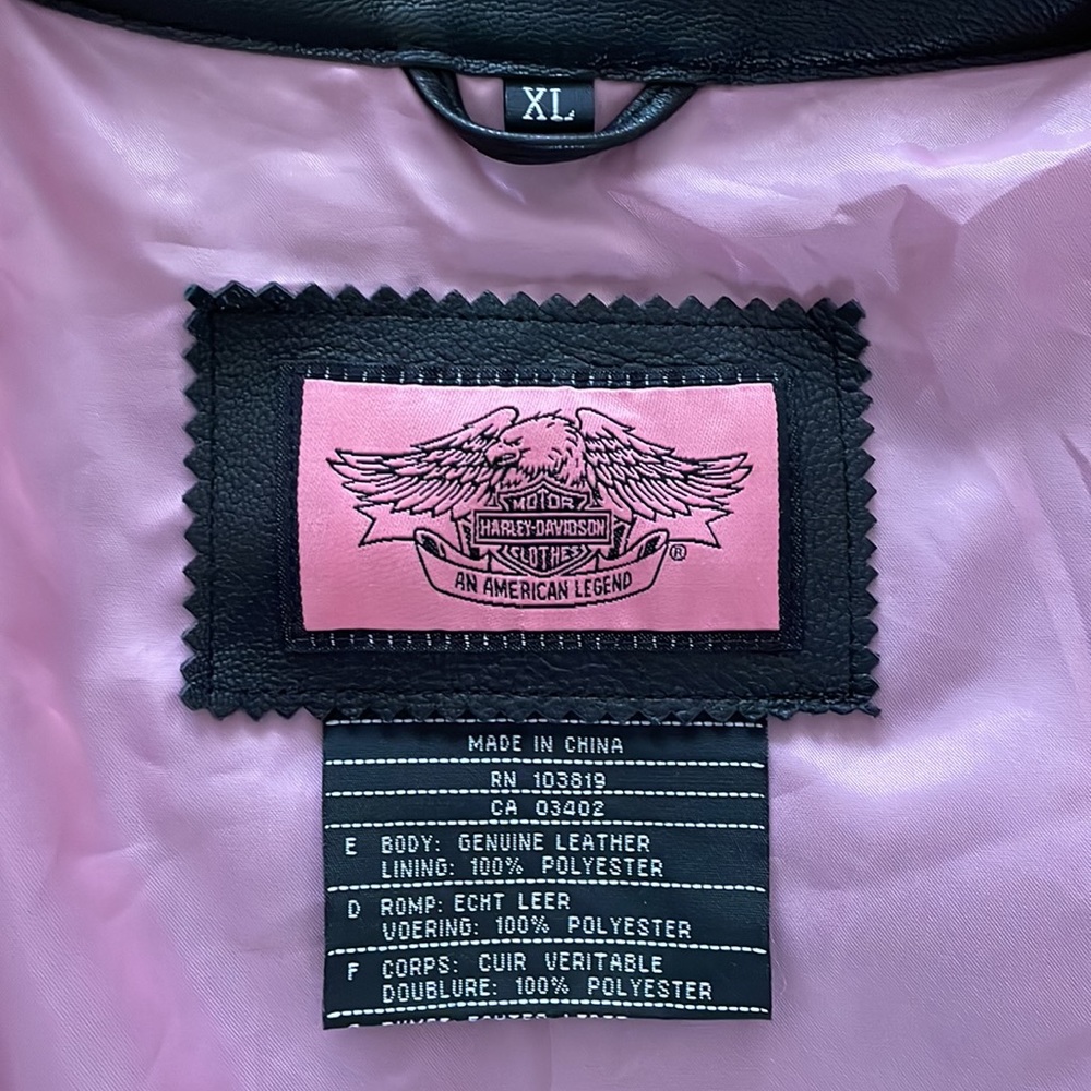 Harley-Davidson Women’s Pink Label Black Leather Jack… - Gem